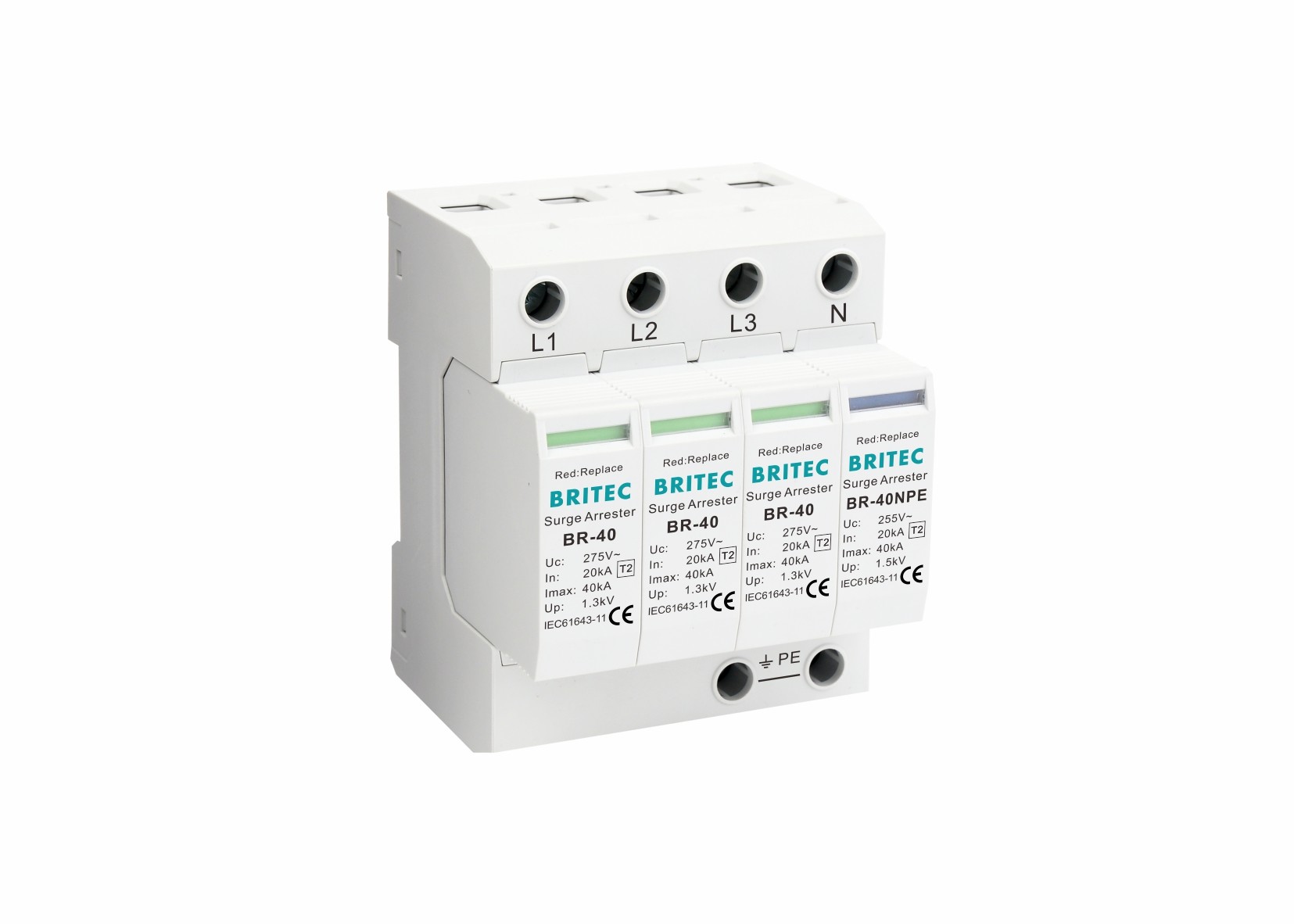 Class II AC T2 Class C BR-40 Type 2 Spd 40kA 서지 보호 장치